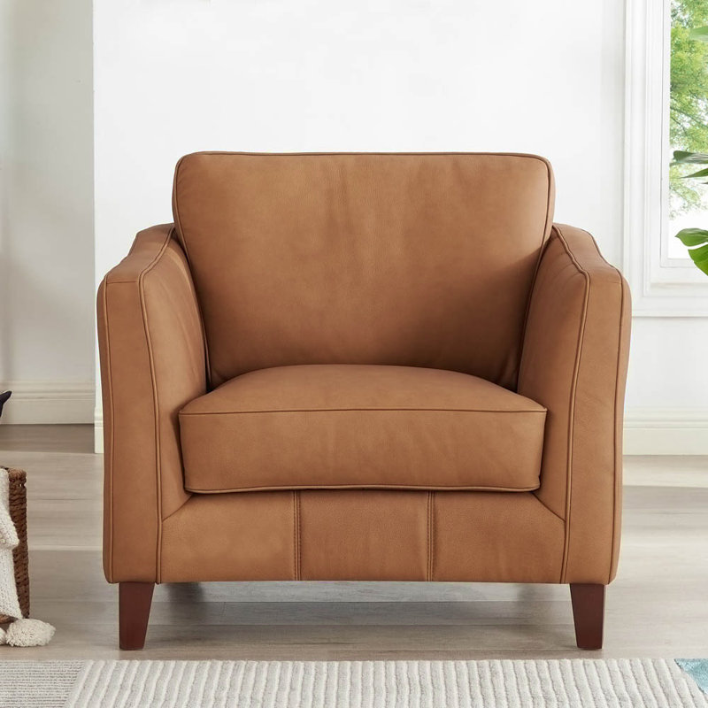 Brown leather chair wayfair store